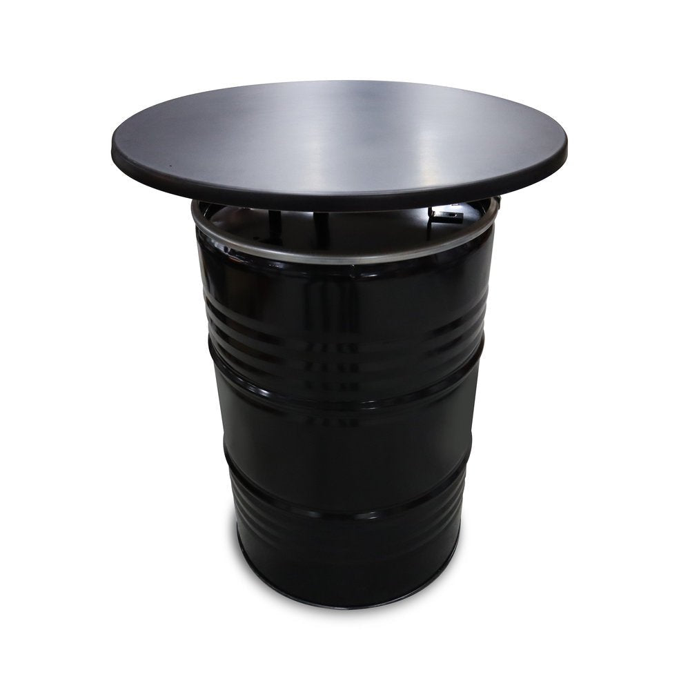 Olievat statafel met houten blad – Partyfurniture